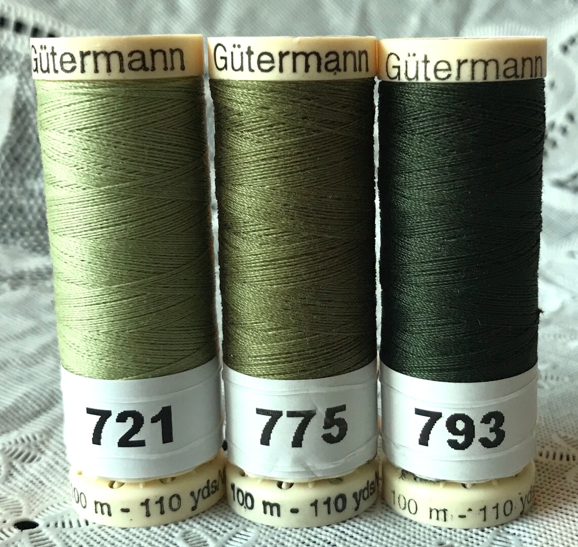 3 NEW Different Green Colors GUTERMANN 100% Polyester Sewing - Etsy