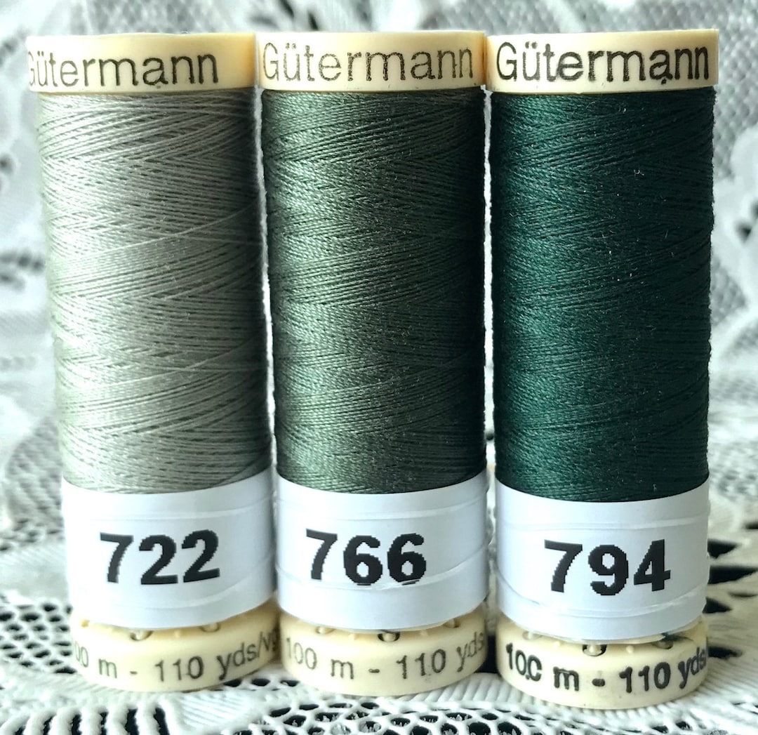 3 NEW Different Green Colors GUTERMANN 100% Polyester Sewing Thread 110 ...