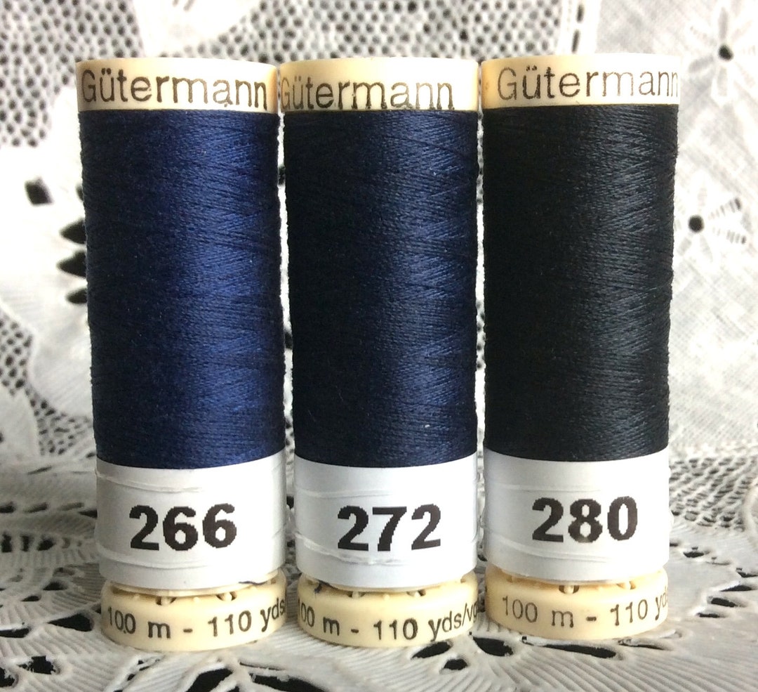 3 NEW Different Dark Blue Colors GUTERMANN 100% Polyester Thread 110 ...