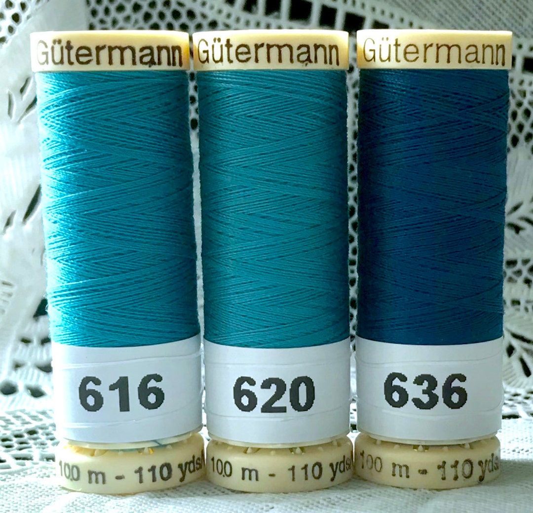 3 NEW Different Aqua Turquoise Colors GUTERMANN 100% Polyester Sewing ...