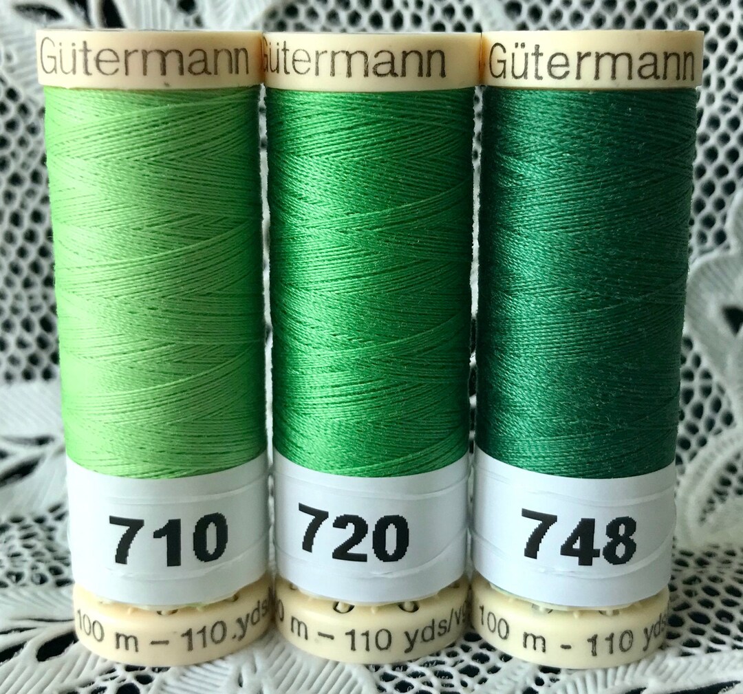 3 NEW Different Green Colors GUTERMANN 100% Polyester Sewing Thread 110 ...