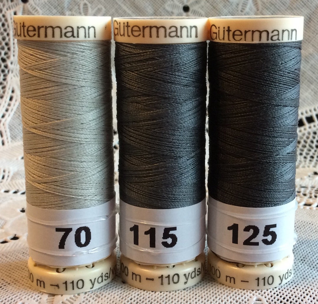 3 NEW Different Gray Colors GUTERMANN 100% Polyester Sewing Thread 110 ...