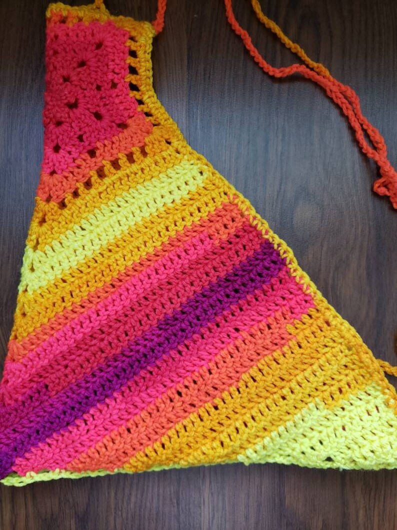 Rainbow Crochet Festival Top - Etsy