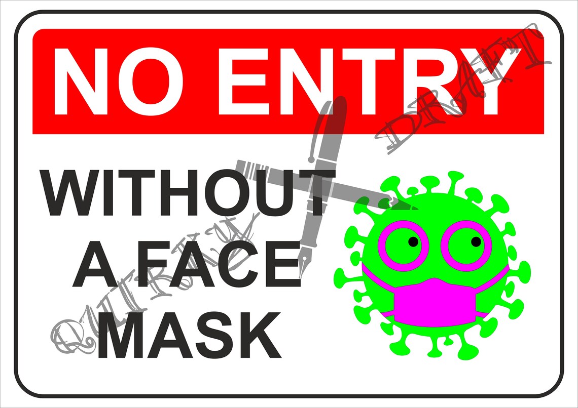 No Entry Without a Face Mask Digital Printable Sign Pdf Svg - Etsy