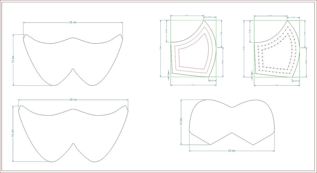 Face Mask Pattern Template 3 Type of Style Shape Pdf Svg Dxf - Etsy