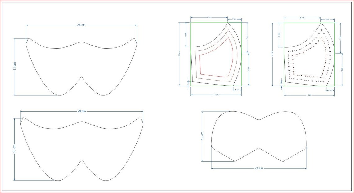 Face Mask Pattern Template 3 Type of Style Shape Pdf Svg Dxf - Etsy