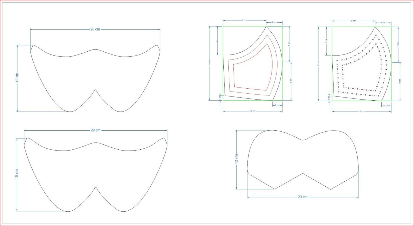 Face Mask Pattern Template 3 Type of Style Shape Pdf Svg Dxf - Etsy