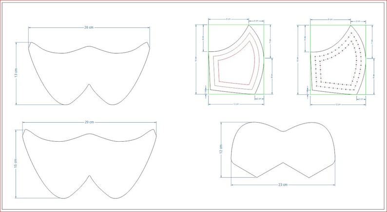 Face Mask Pattern Template 3 Type of Style Shape Pdf Svg Dxf - Etsy