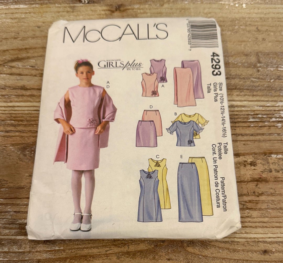 Vintage Mccall’s Girls Plus Skirt Dress Uncut Sewing Pattern 4293 - Etsy