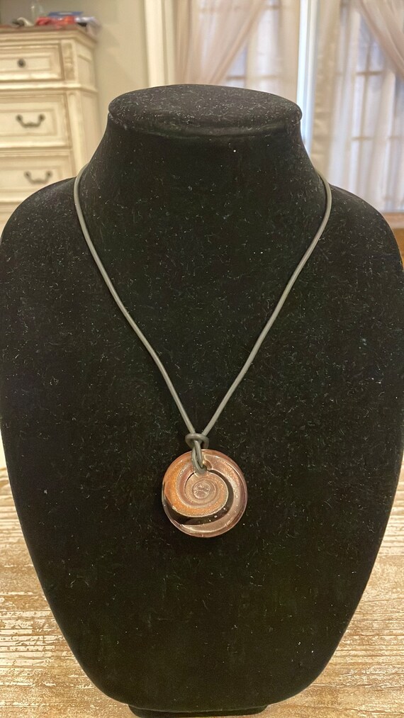 Vintage brown circle disc - Gem