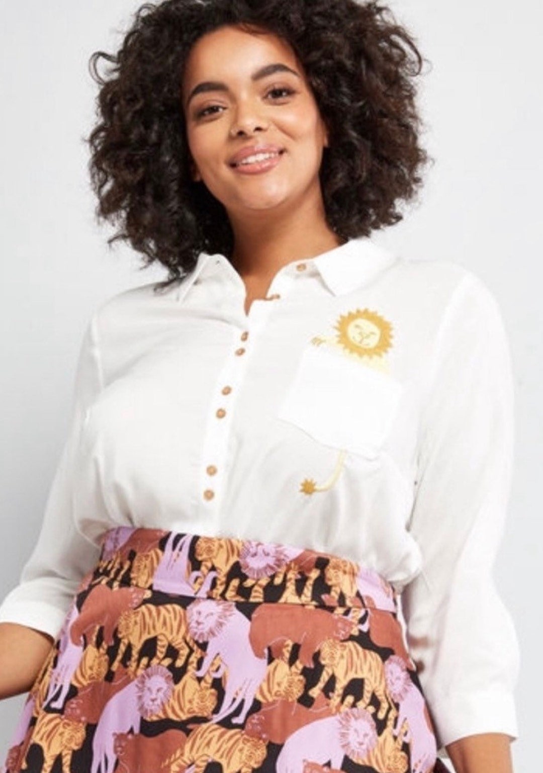 Vintage Inspired Lion Zoo Teacher Modcloth Blouse Size XS - Etsy