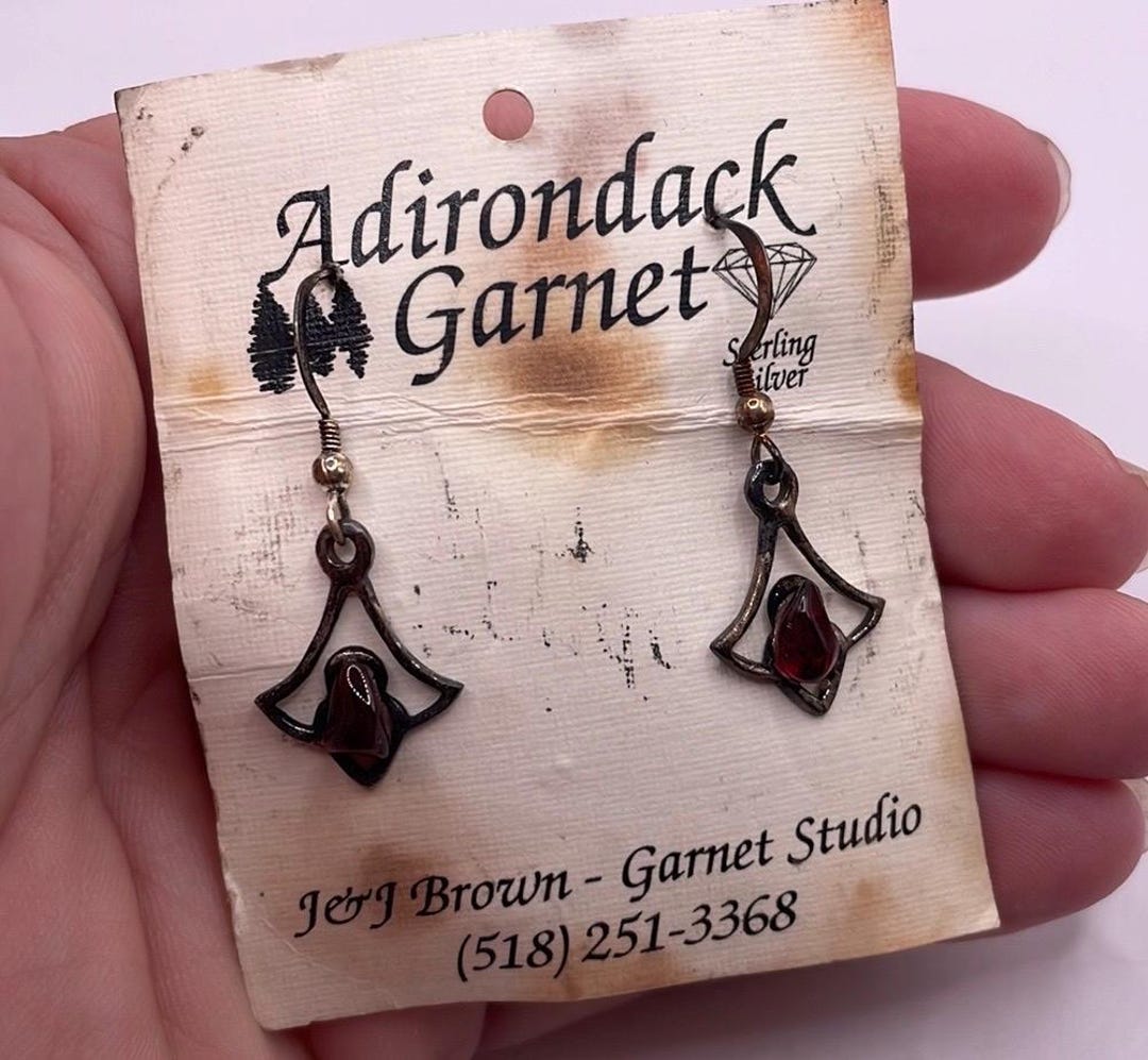 Vintage Adirondack Garnet Dangle Drop Statement Earrings - Etsy