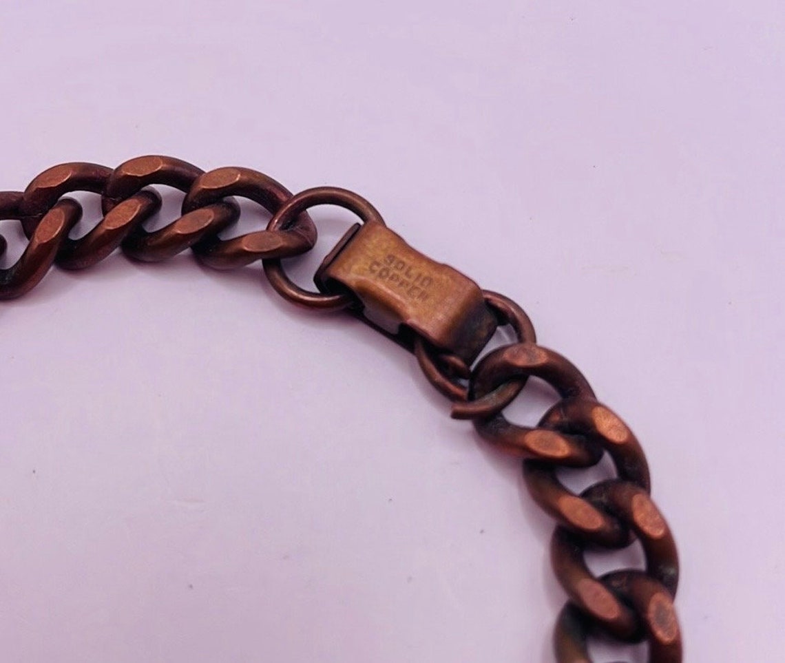 Vintage Solid Copper Chain Link Bracelet - Etsy