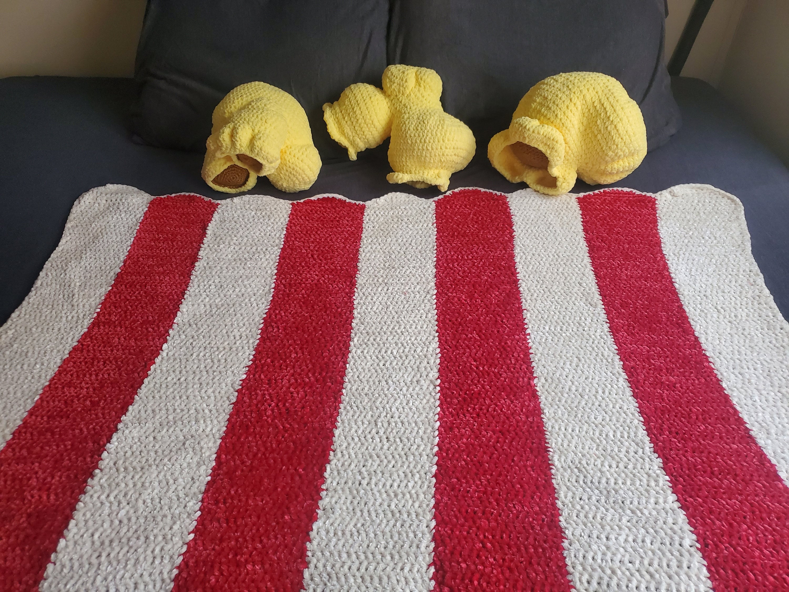 Popcorn Pillow and Blanket Set Pattern - Etsy