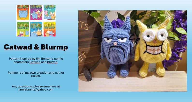 Blue & Yellow Cat Character Crochet Pattern - Etsy