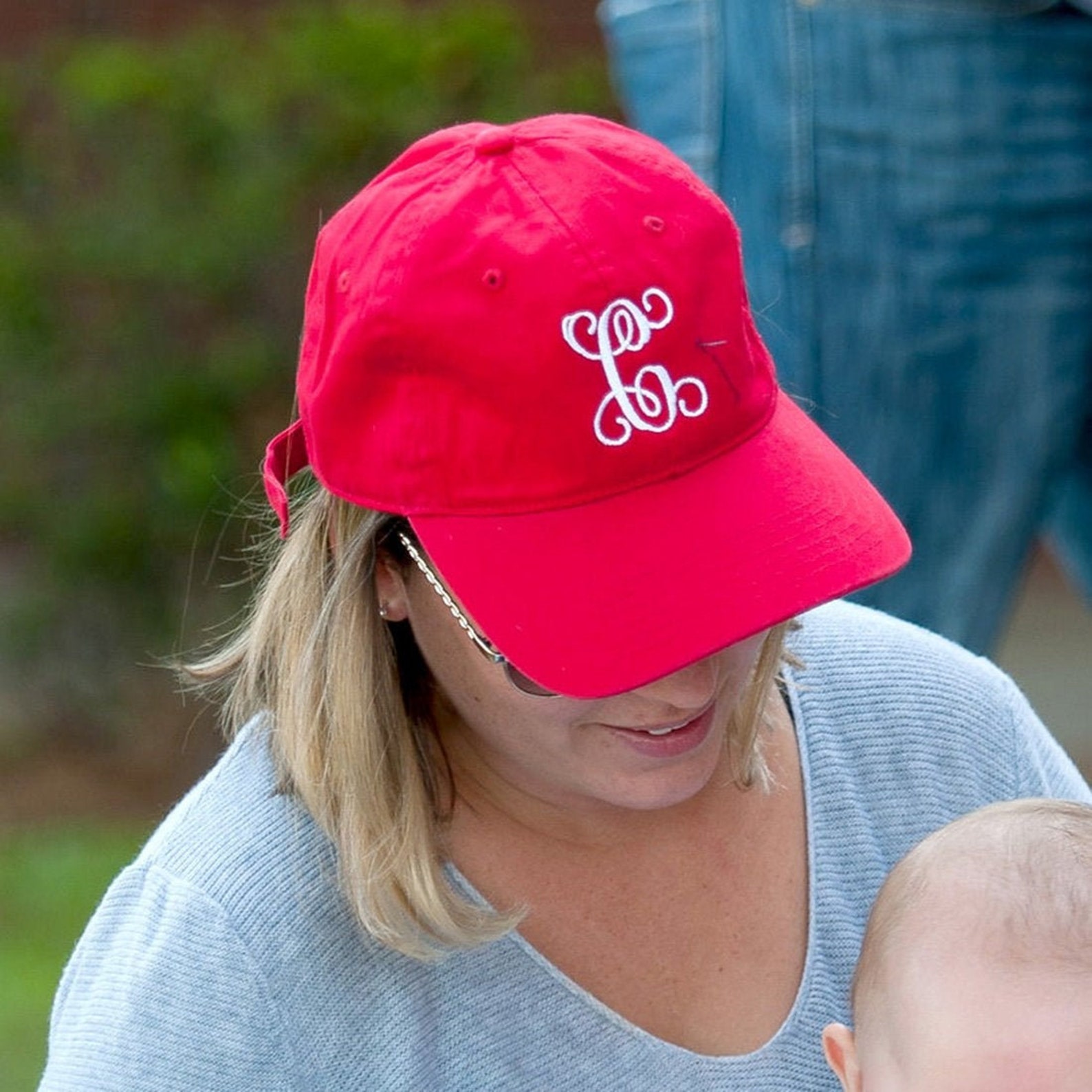 Caps Red Ball Cap Monogrammed Caps Adjustable Back Strap - Etsy