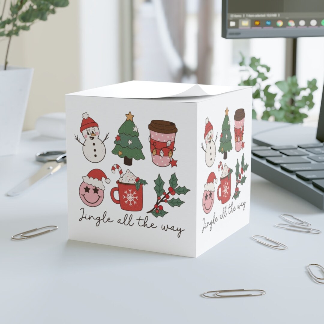Christmas Note Cube, Sticky Pads, Santa Claus Note Pad, Desk Sticky ...