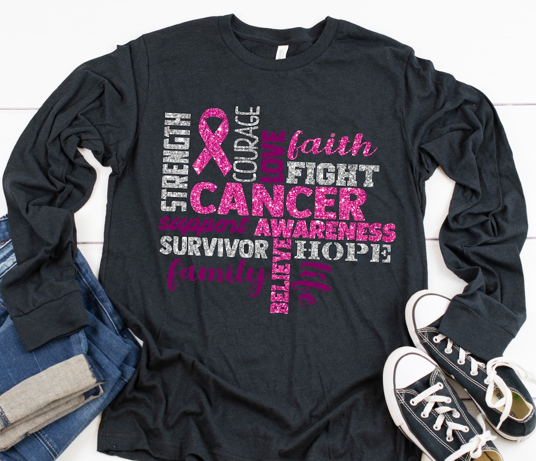 Breast Cancer T-shirt, Cancer Ribbon Shirt, Cancer Awareness, Cancer ...