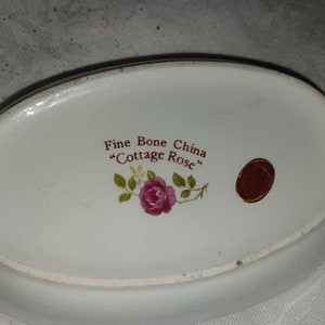 Vintage Cottage Rose Salt and Pepper Shakers With Underplate Bone China ...