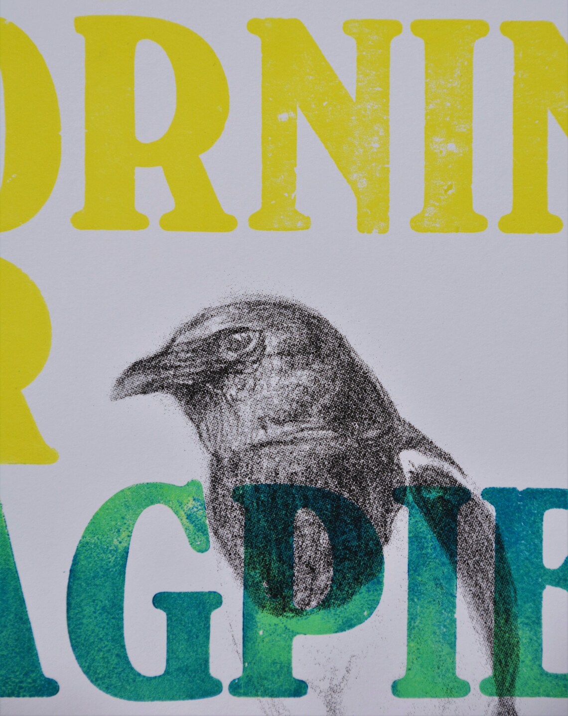 Magpie Saying Letterpress Print Handprinted - Etsy