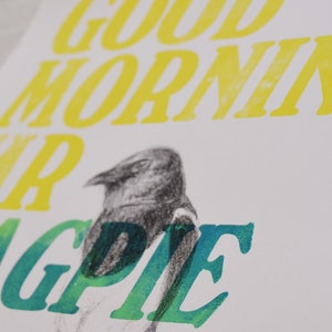 Magpie Saying Letterpress Print Handprinted - Etsy