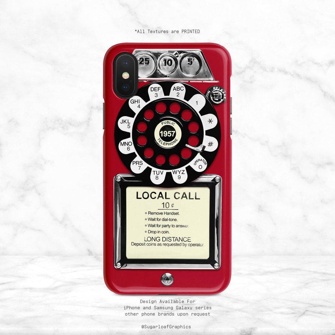 Retro Payphone Rotary Dial Phone Case 1950s Lipstick Red iPhone Case ...