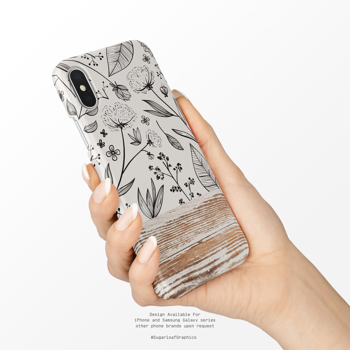 Boho Chic Phone Case Barn Wood Flower Leaf Pattern iPhone Case Samsung ...