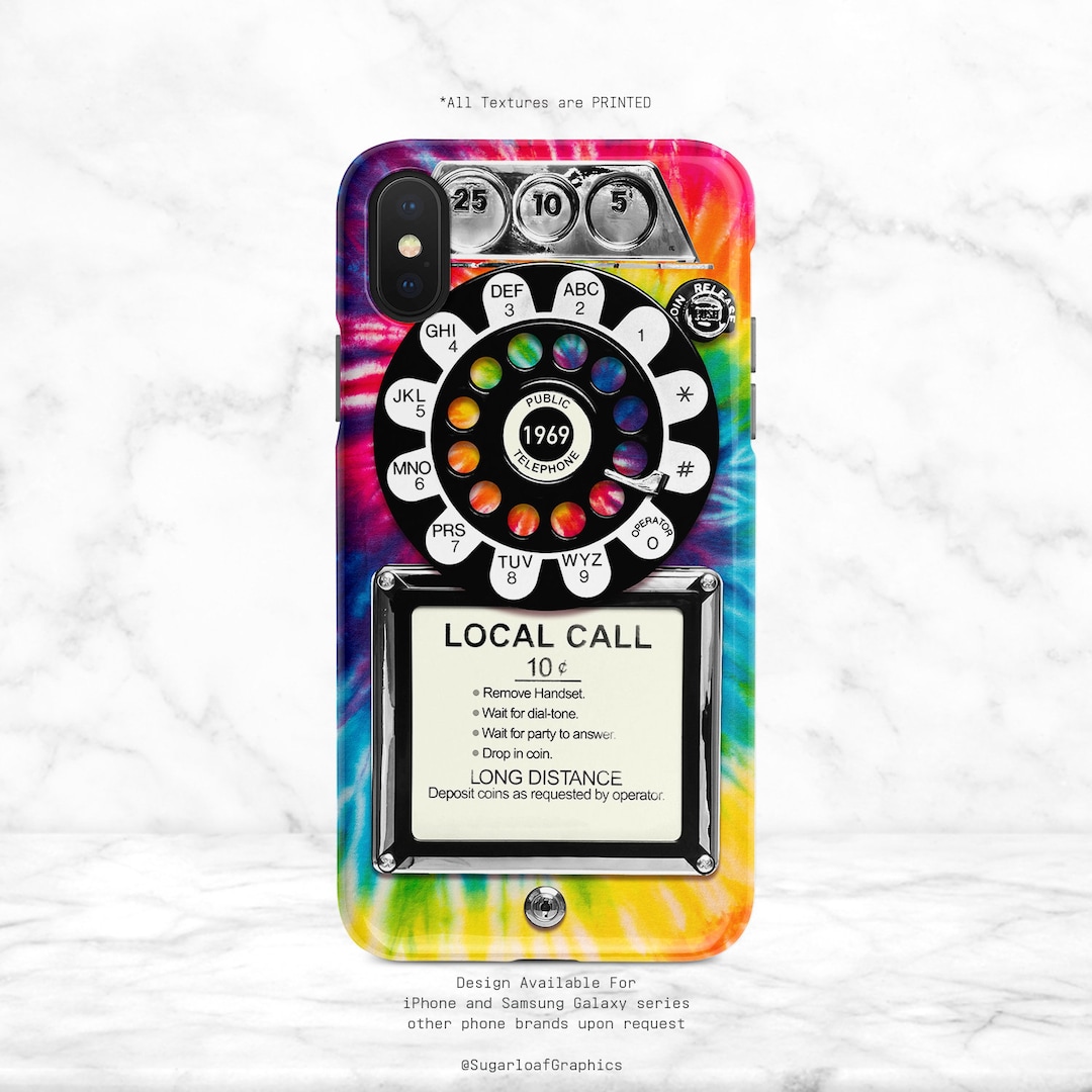 Ase Hippretro Payphone Rotary Dial Phone Case 1969 Tie Dye iPhone Cie ...