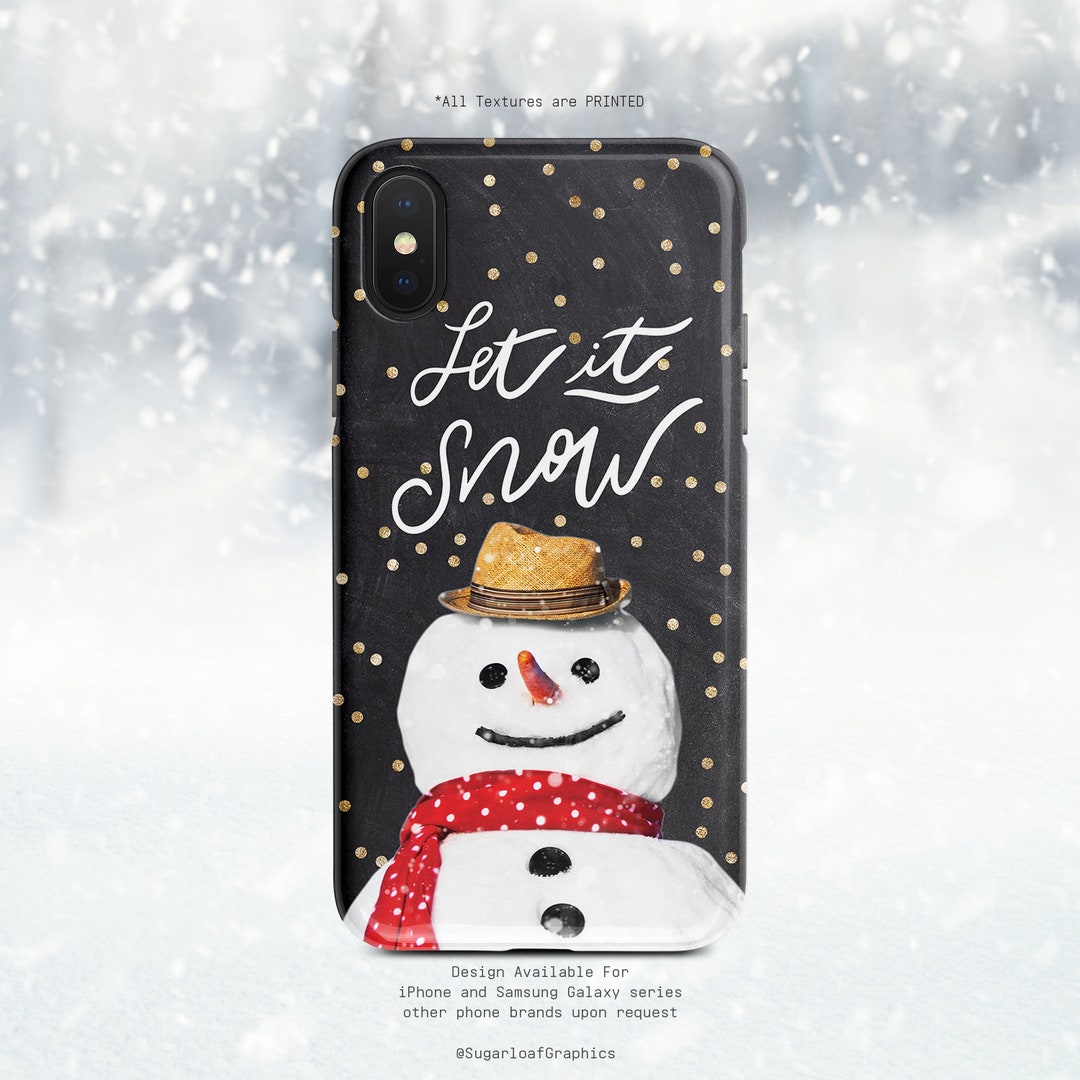 Snowman Phone Case: Festive Holiday Design - Slim or Tough Shell - Etsy