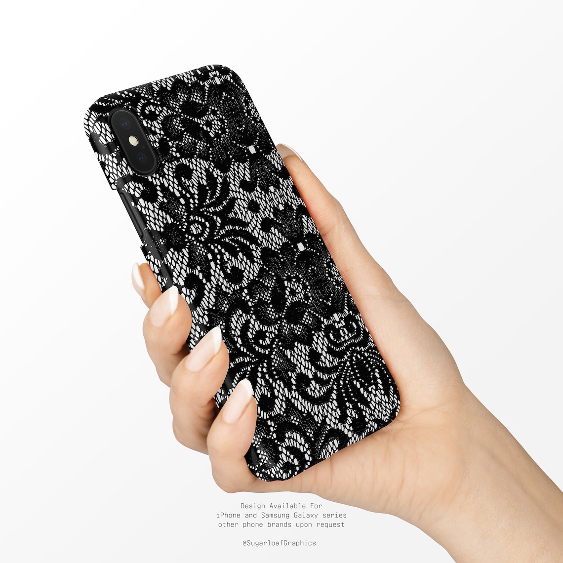 Black Lace Phone Case Boho Chic Iphone Case Samsung Case | Etsy
