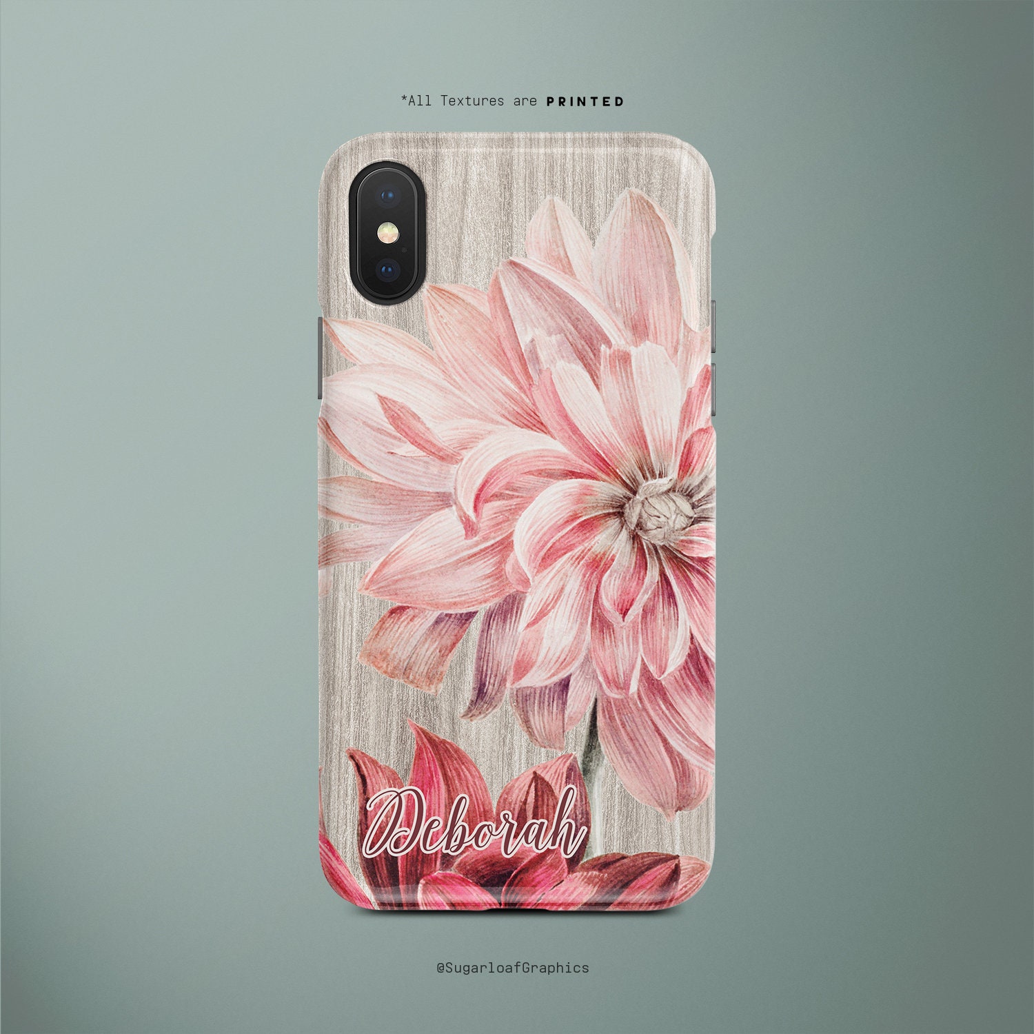 Personalized Pink and Red Daisy Barn Wood iPhone 12 Pro Max iPhone 12 ...