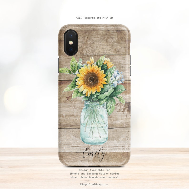 Sunflower Bouquet Phone Case: Floral Mason Jar Art (glossy or Matte ...