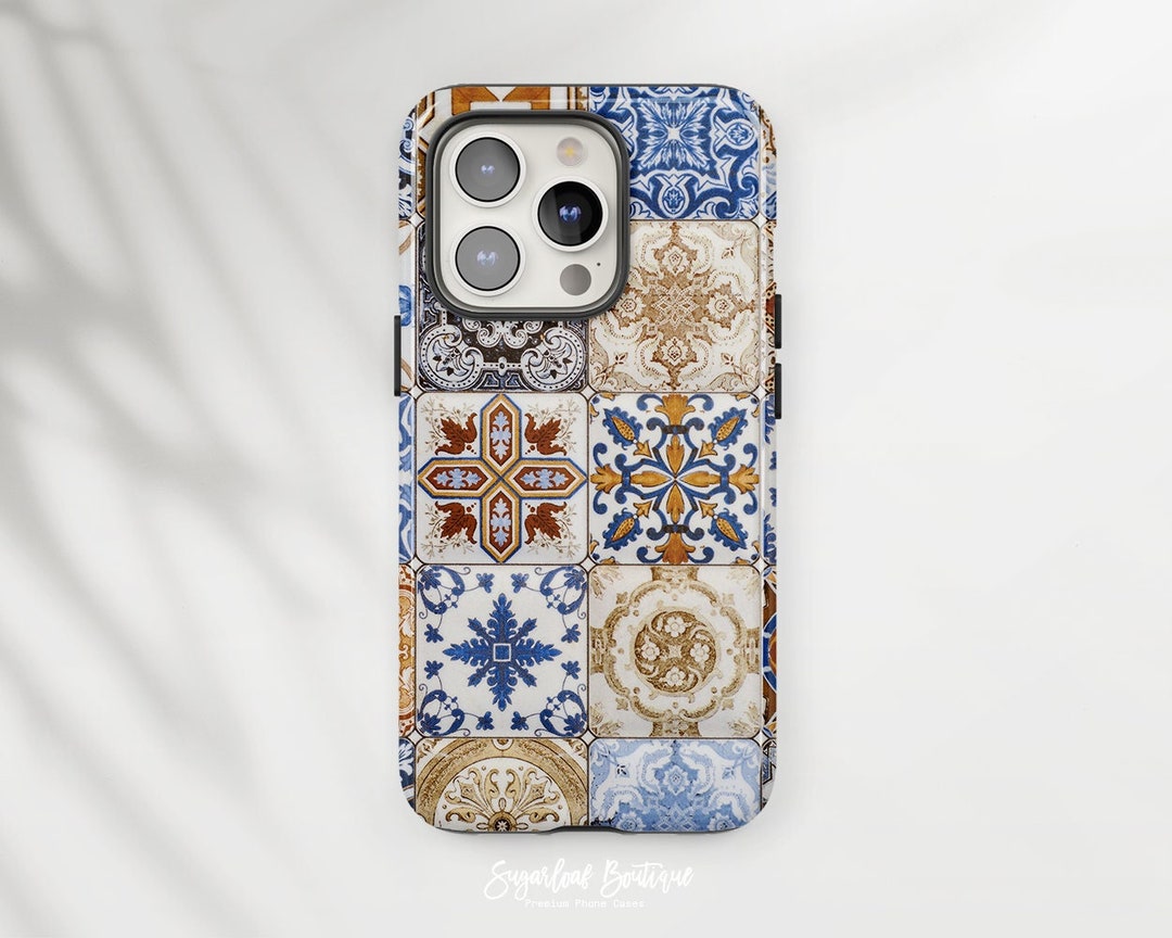 Colorful Moroccan Tile Pattern Ornate Classic Portuguese Floral Rustic ...