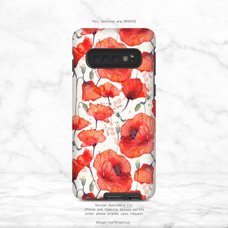 Red Poppy Phone Case Watercolor Flower Iphone Case Floral Art | Etsy