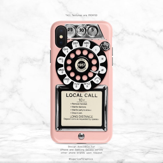 Retro Payphone Rotary Dial Phone Pastel Cream Peach Pink - Etsy