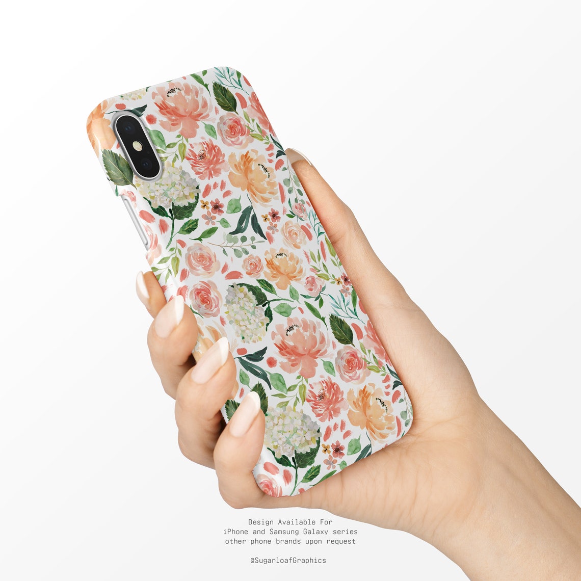 Peach Pink Rose and Peony Hydrangea Floral Pattern iPhone Case Samsung Case Google Nfi - Etsy