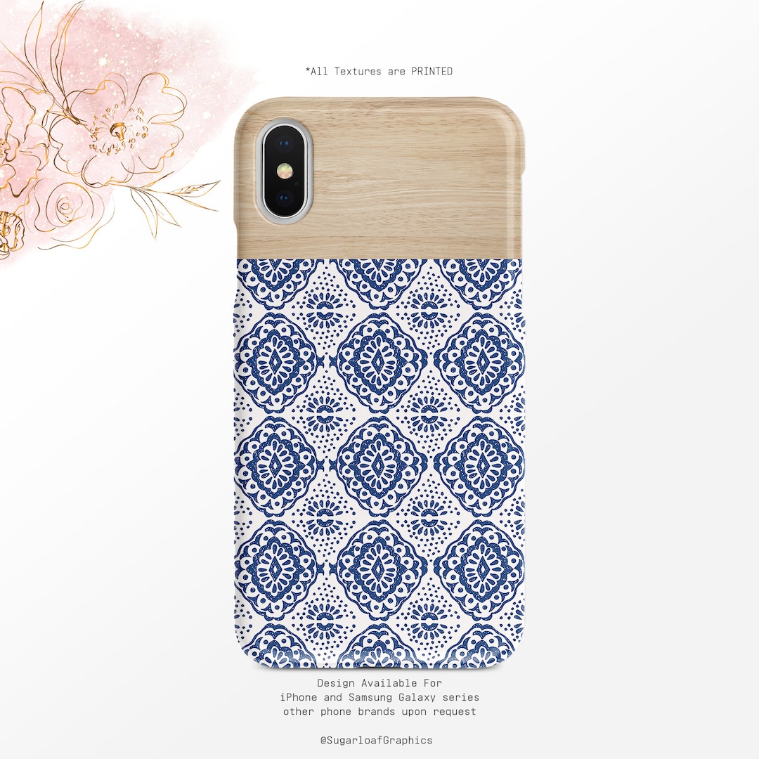 Blue Ikat Pattern Phone Case Boho Wood Pattern iPhone Case Samsung Case ...