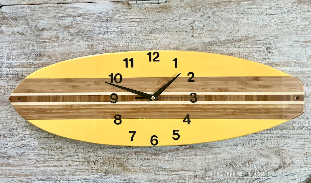 Surfboard Coastal Beach Clock - Etsy