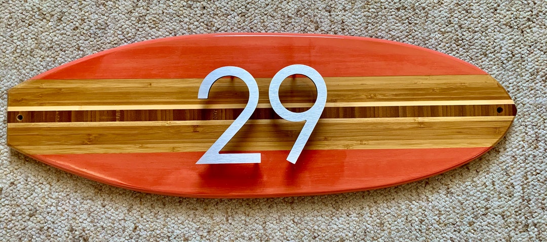 Address House Number Sign Surfboard Address Sign: Coastal House Number ...
