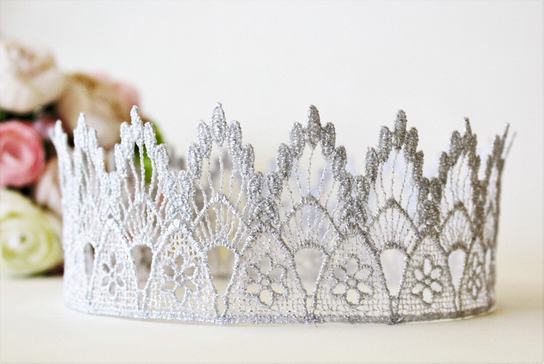 Silver Lace Princess Crown Lainey Silver Crown Baby Toddler Adult Fairy ...
