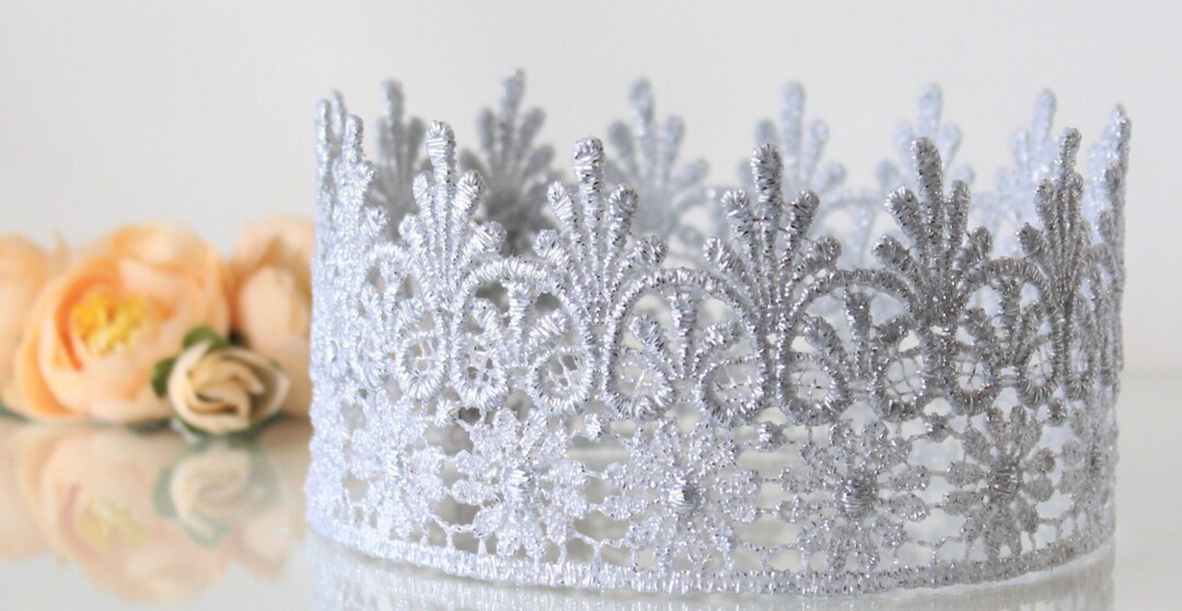 Silver Lace Princess Crown Chloe Lace Crown Baby Toddler Adult Tiara ...
