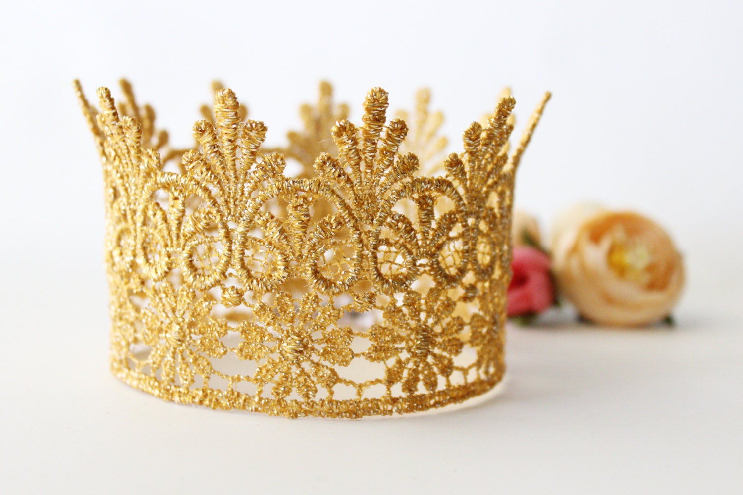 Gold Princess Birthday Crown Headband Lace Birthday Crown - Etsy