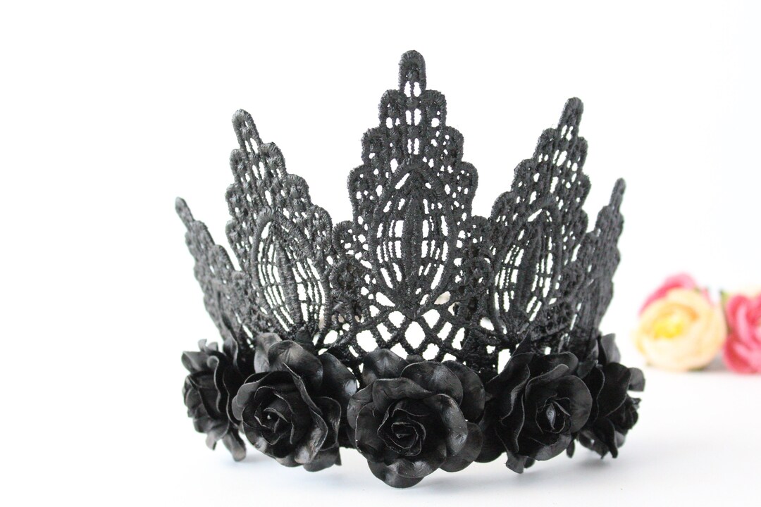 Black Tiara Flowers Penelope Black Tiara Haloween Costume Photography ...