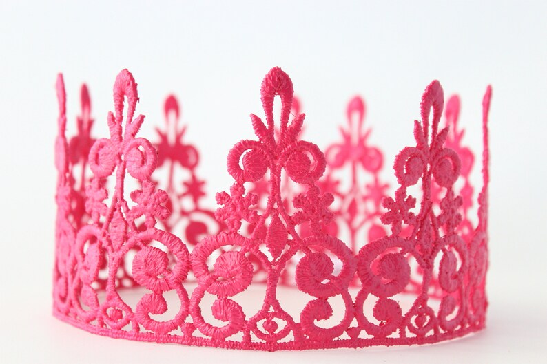 Hot Pink Lace Crown Quinn Lace Crown Birthday - Etsy