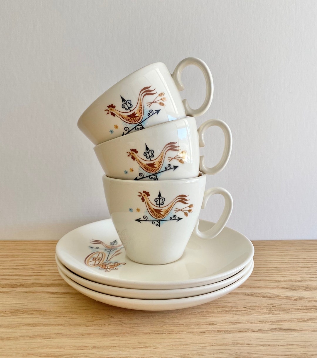 1950s Weathervane Cups and Saucers Set of 3 by Taylor Smith & Taylor - Etsy