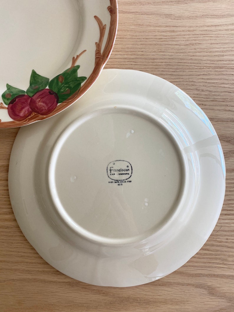 Franciscan Apple rim dinner plates USA backstamps sold | Etsy