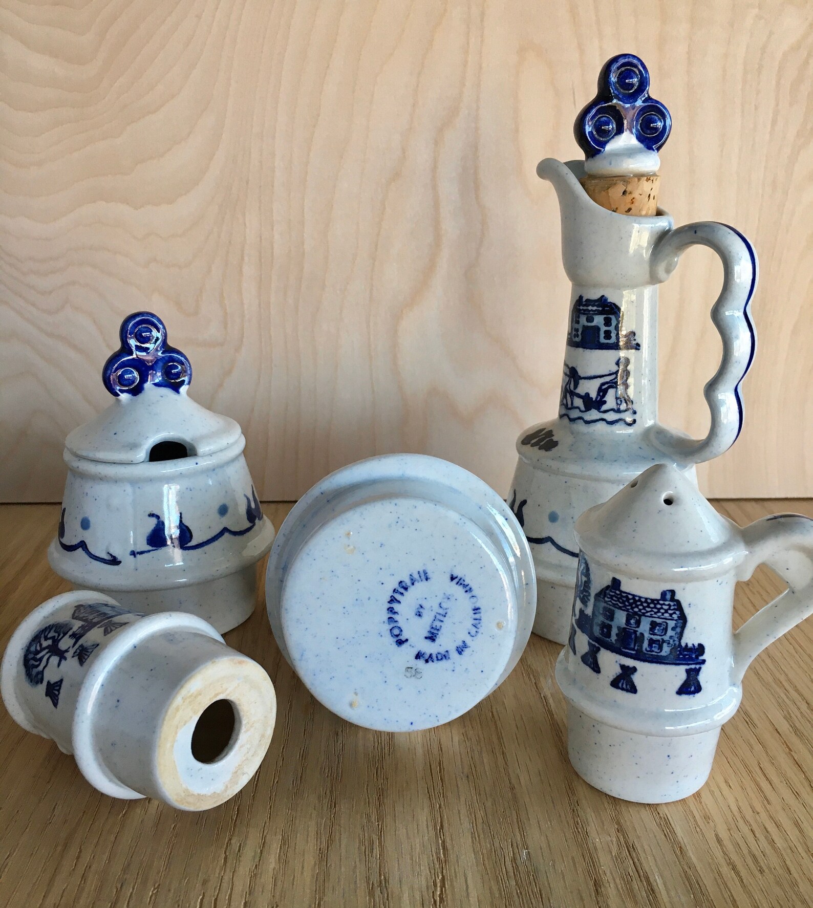 Poppytrail Provincial Blue Condiment Set by Metlox 1950-1982 - Etsy
