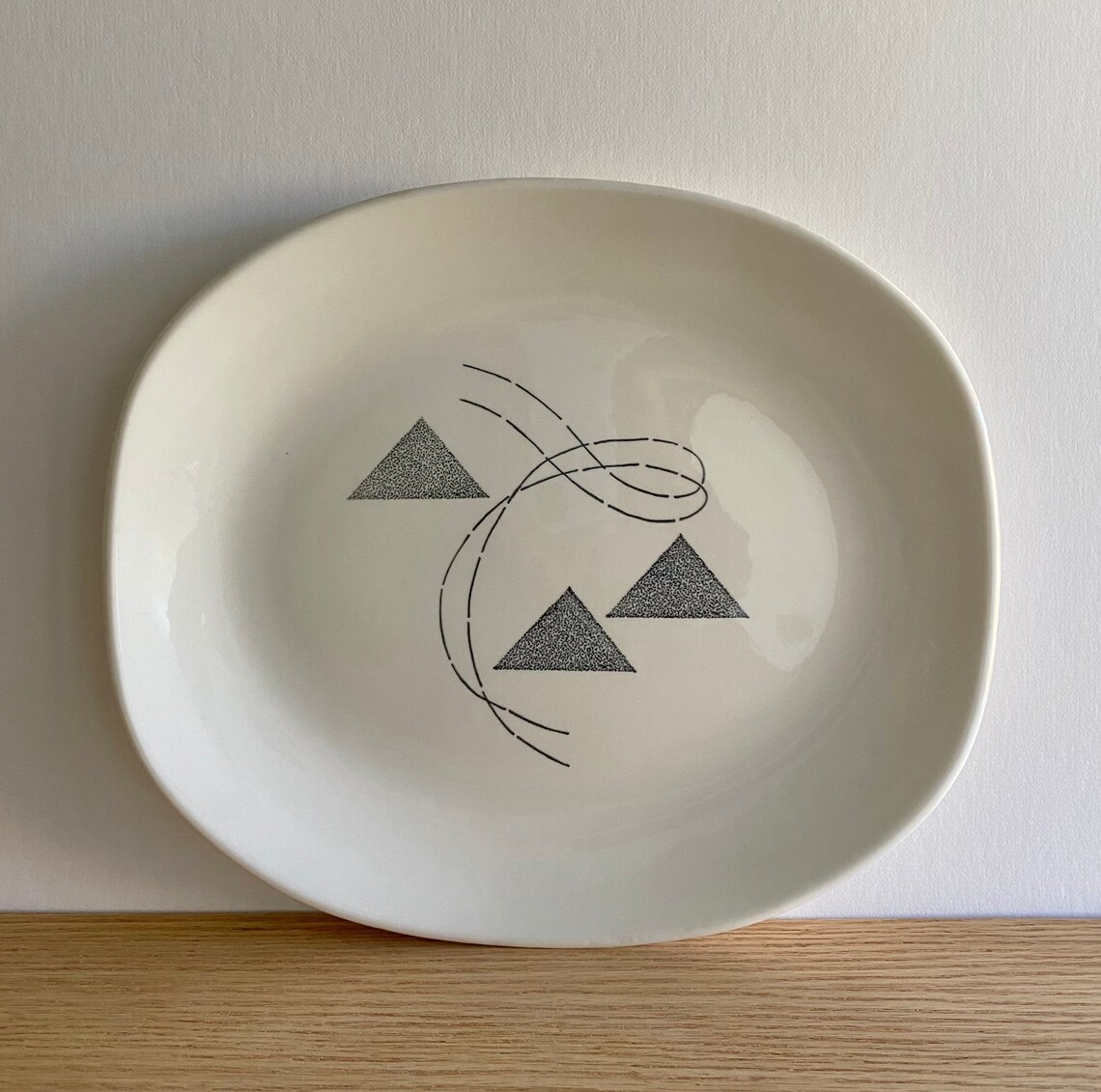 Knowles Black and White Flair Pattern Serving Platter Circa 1960 - Etsy