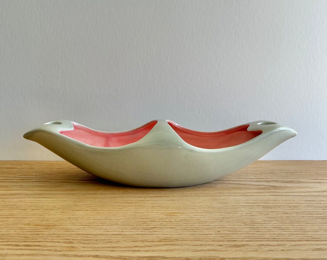Red Wing Grey and Pink Console Dish and Candle Holder - Etsy