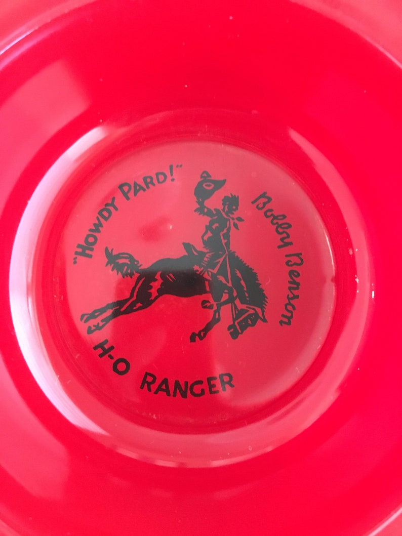 Bobby Benson "howdy Pard!" H-O Ranger Red Glass Cereal Bowl 1930s ...